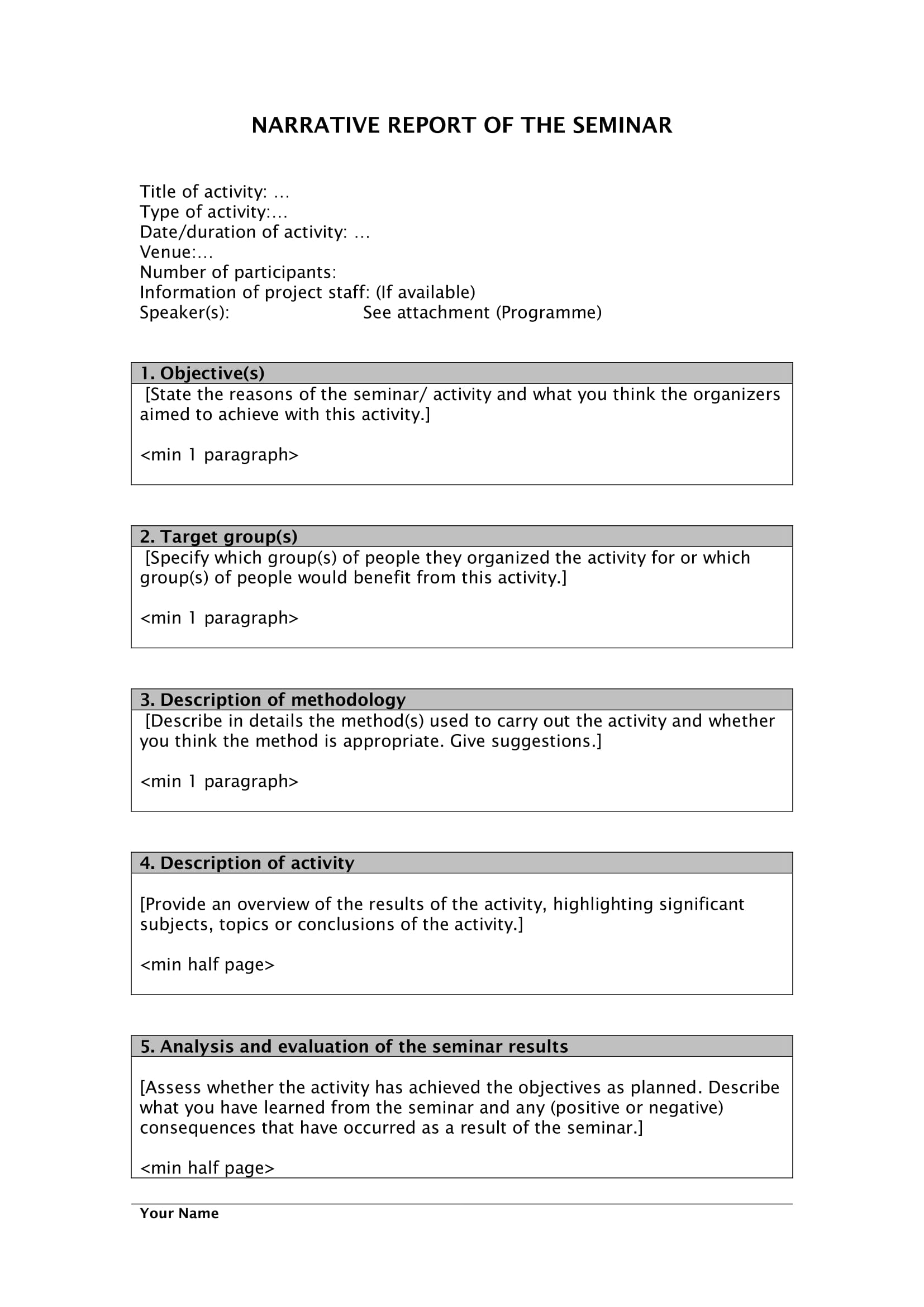 How To Write Report For Seminar