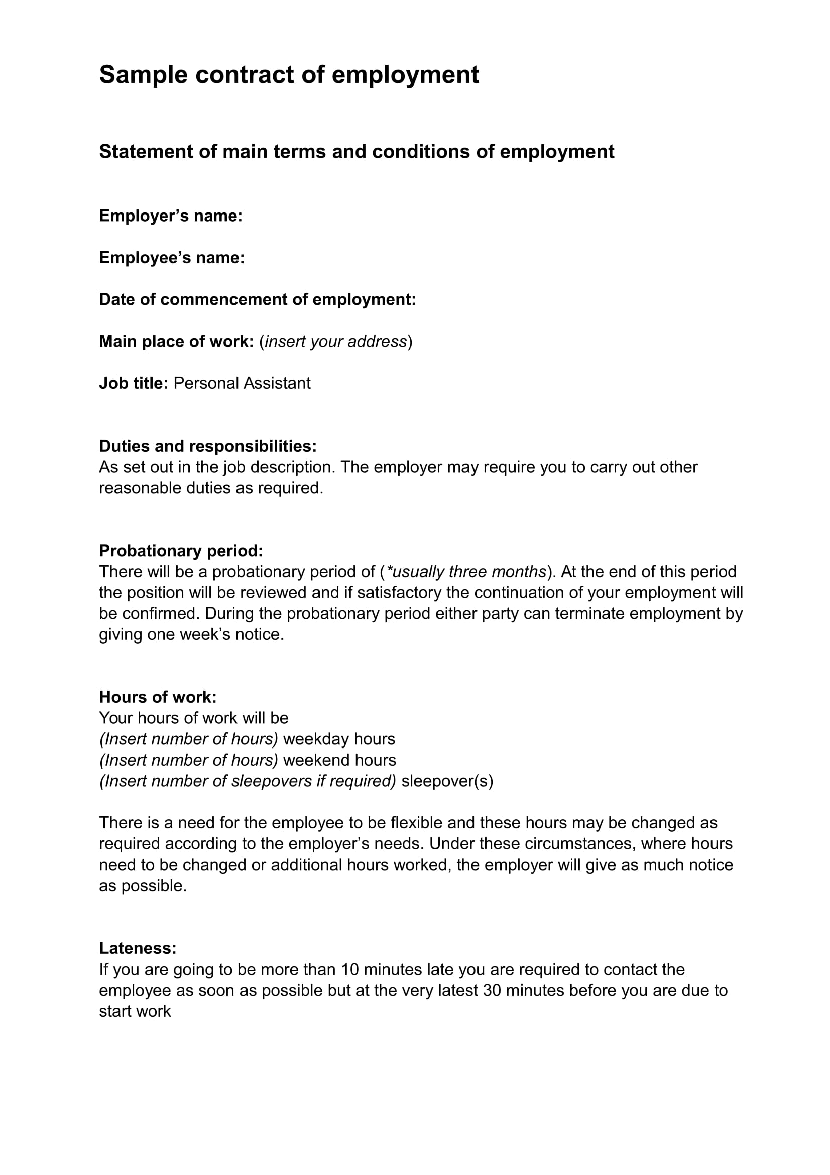 Contract Examples 24 Templates In Pages Docs Word Examples