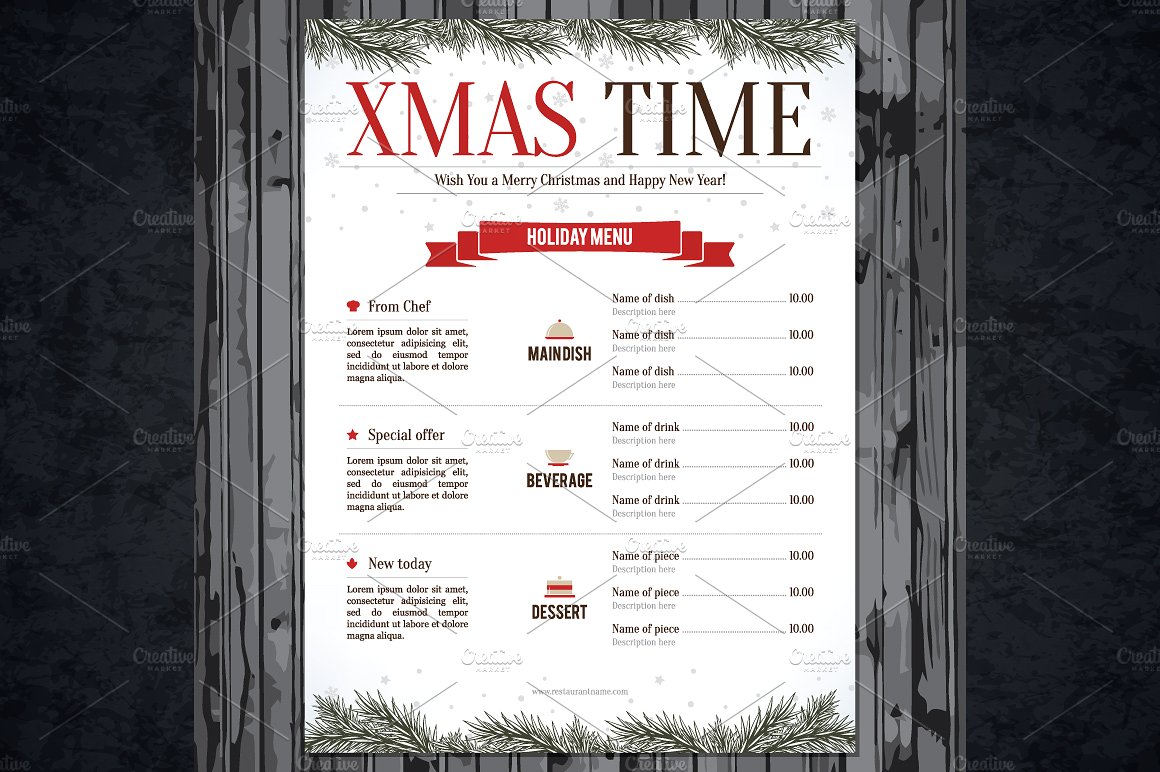 Holiday Menu - 12+ Examples Word, Pages, Publisher