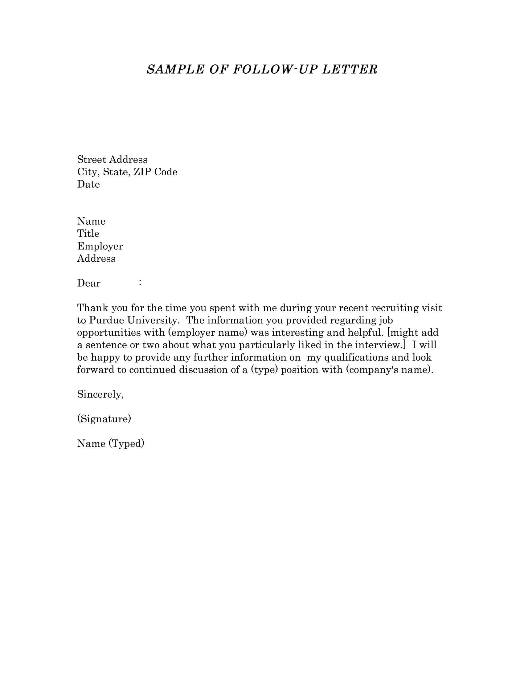 Follow Up Letter After Interview Reshype
