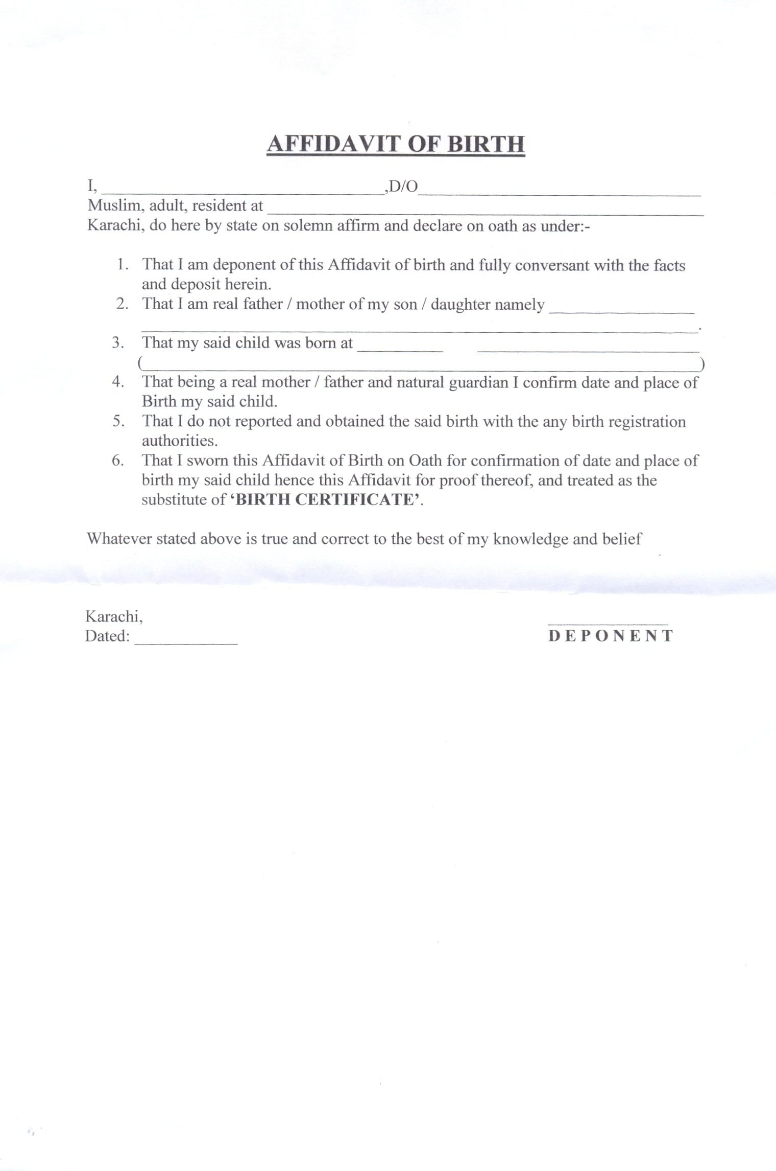 9 Affidavit Of Birth Examples PDF Examples