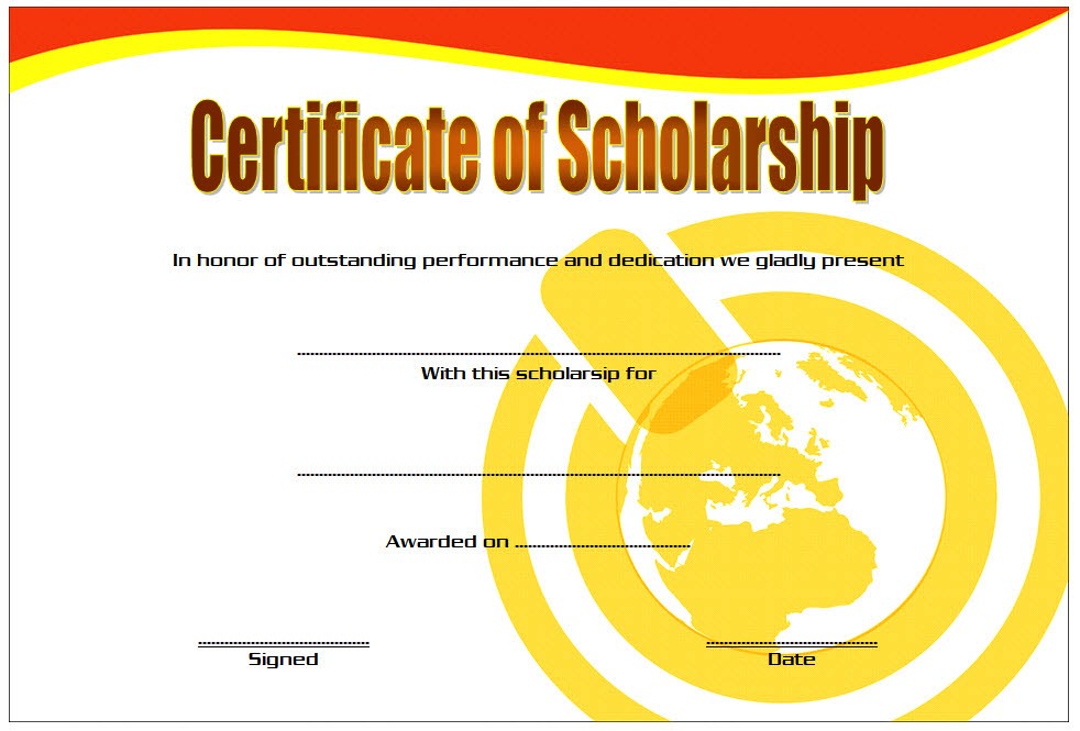 Scholarship Award Certificate - 10+ Examples, Format, Pdf | Examples