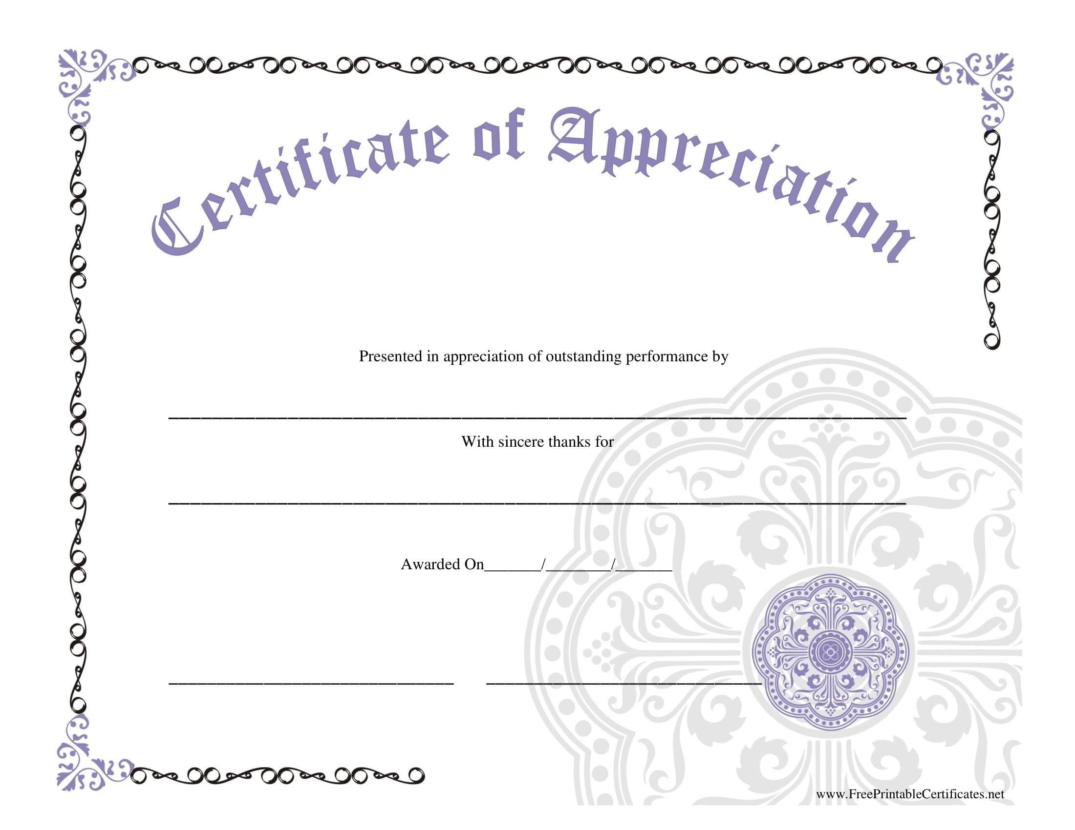 Printable Blank Award Certificates