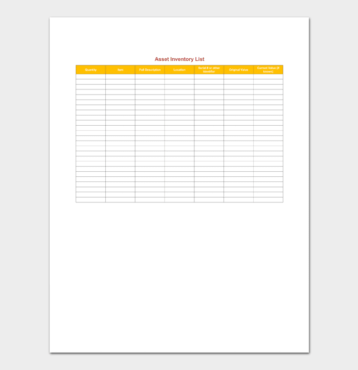 Inventory List - 14+ Examples, Format, Pdf | Examples