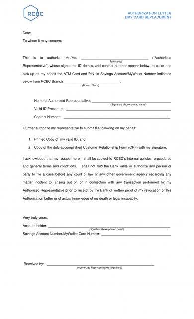 Bank Authorization Letter Examples 9 In PDF Examples