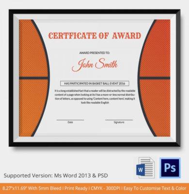 Sports Award Certificate - 30+ Examples, Illustrator, Design, Word ...