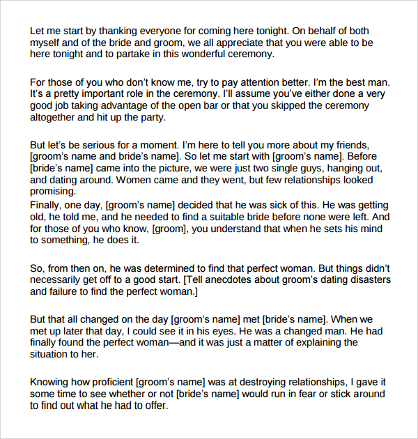 Rehearsal Dinner Speech - 7+ Examples, Format, Sample | Examples