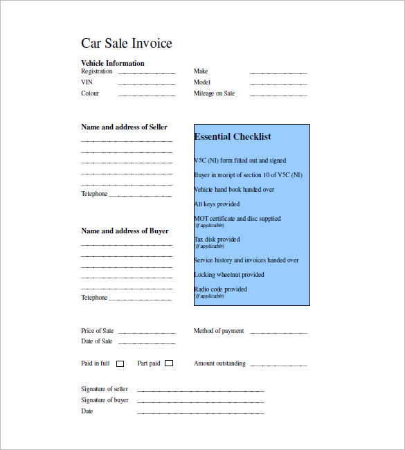 Sales Invoice Examples - 17+ PDF, Word, Excel | Examples