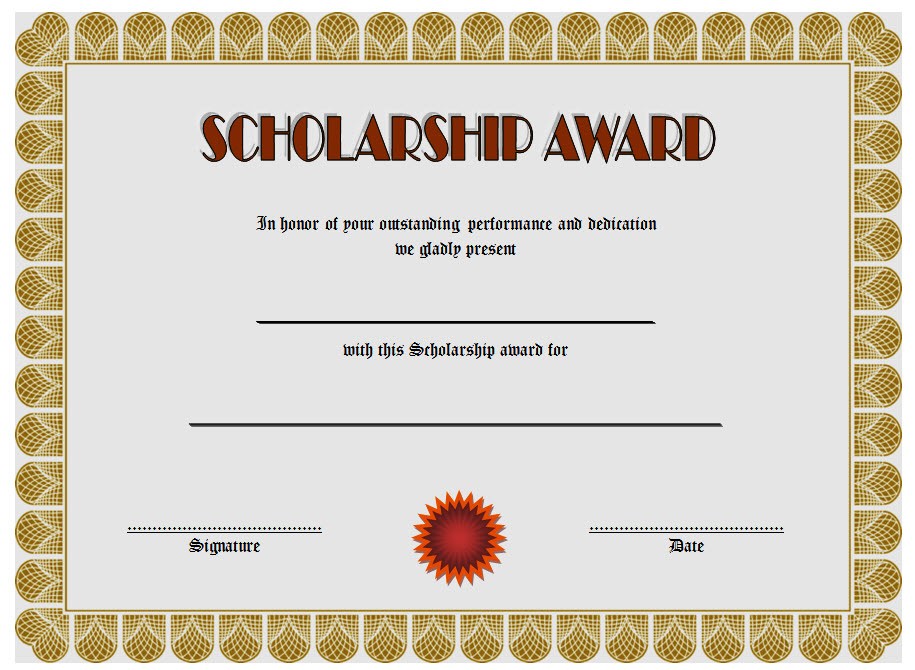Scholarship Award Certificate 10 Examples Format Pdf Examples
