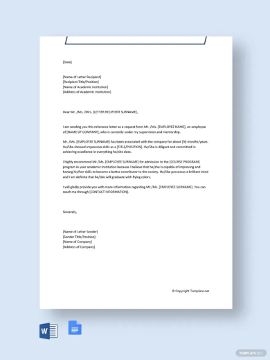Reference Letter From A Previous Employer 12 Examples Format 