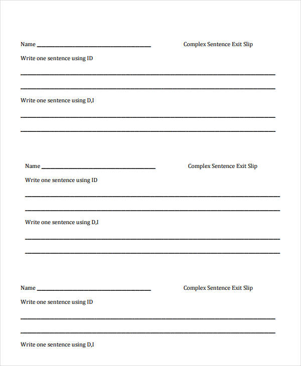 Exit Slip - 10+ Examples, Format, Pdf | Examples