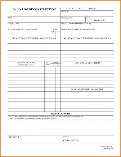 12 Daily Work Log Examples In MS Word MS Excel Pages Numbers 