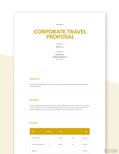 Travel Proposal - 20+ Examples, Format, Pdf, Tips