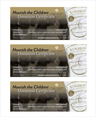 Donation Certificate - 11+ Examples, Format, Pdf | Examples