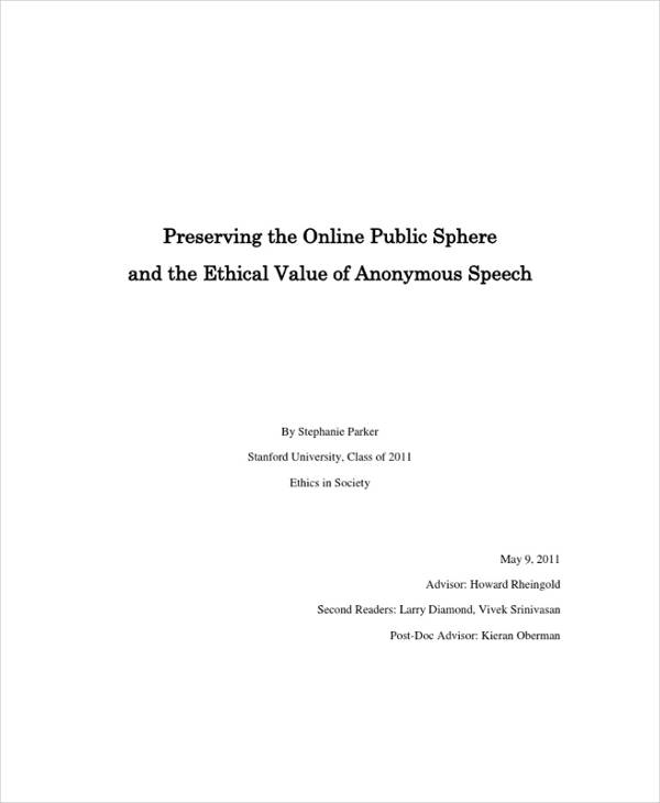 Anonymous Speech - 18+ Examples, PDF