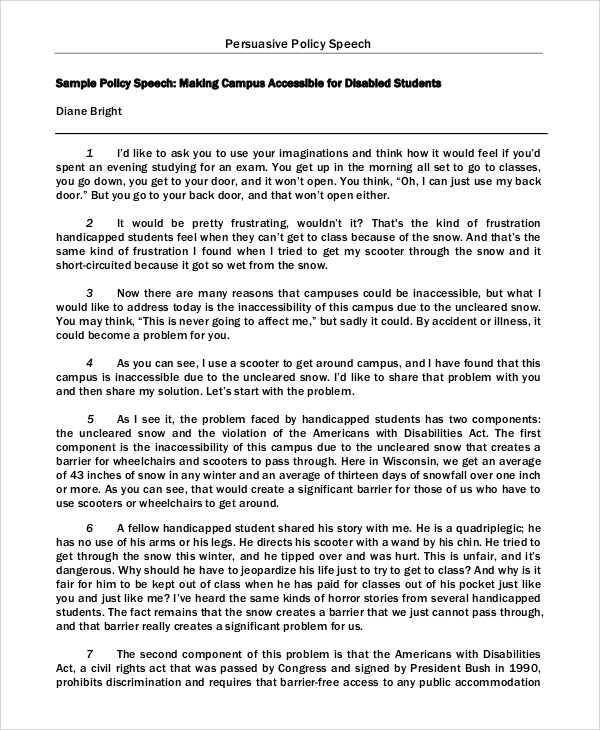 Extemporaneous Speech 9 Examples Format Sample Examples