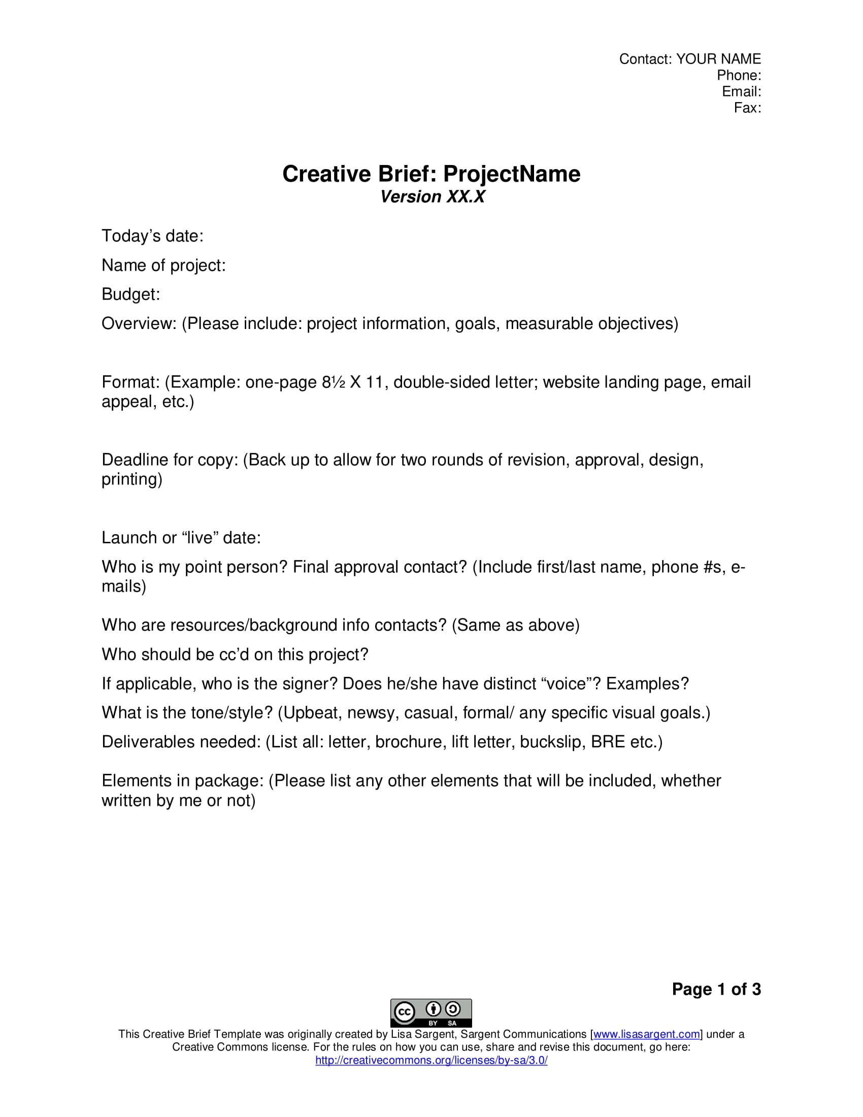 Creative Brief - 32+ Examples, Format, Word, Doc, Pdf