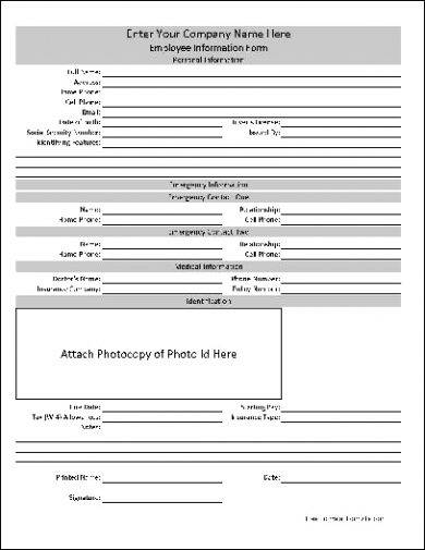 Employee Information Form - 17+ Examples, Format, Pdf | Examples