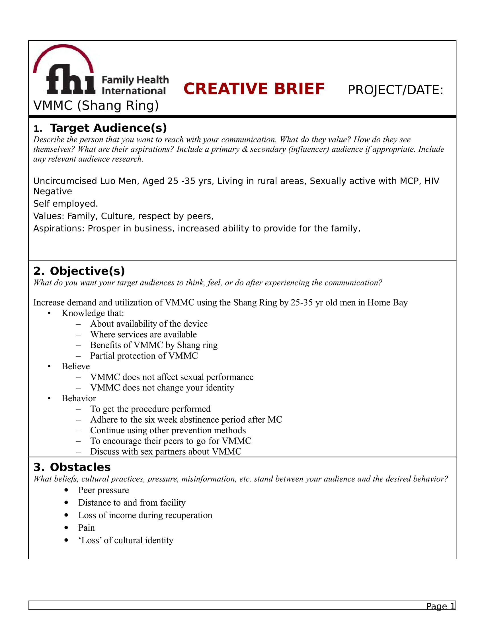 Creative Brief Template Beloved Brands Lupon gov ph