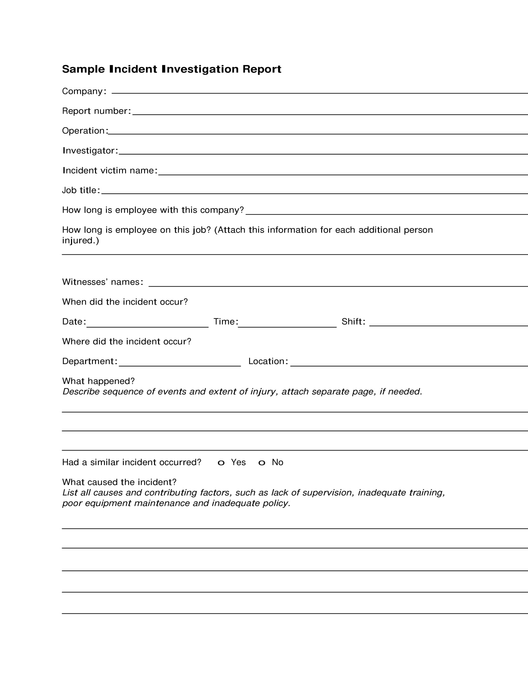 Incident Report Writing 15 Examples Format Pdf Examples