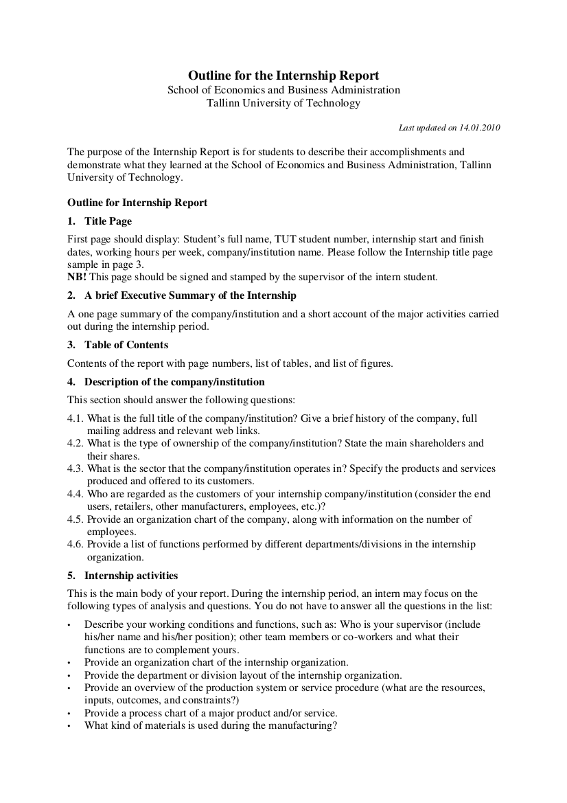 Internship Report Writing 12 Examples Format Pdf Examples