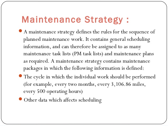 Maintenance Strategy Plan - 10+ Examples, Format, Pdf | Examples