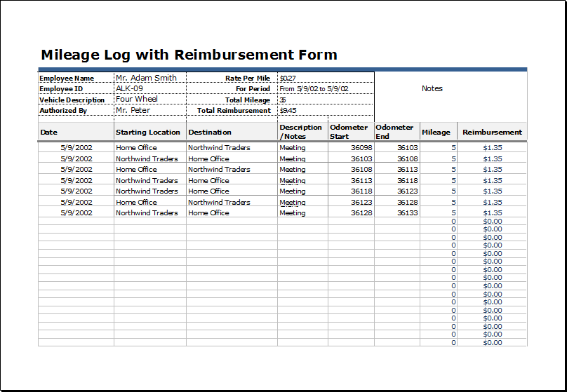 Printable Mileage Log 26 Examples Format Pdf Examples