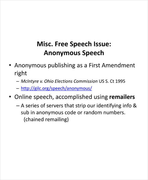 Anonymous Speech - 18+ Examples, PDF
