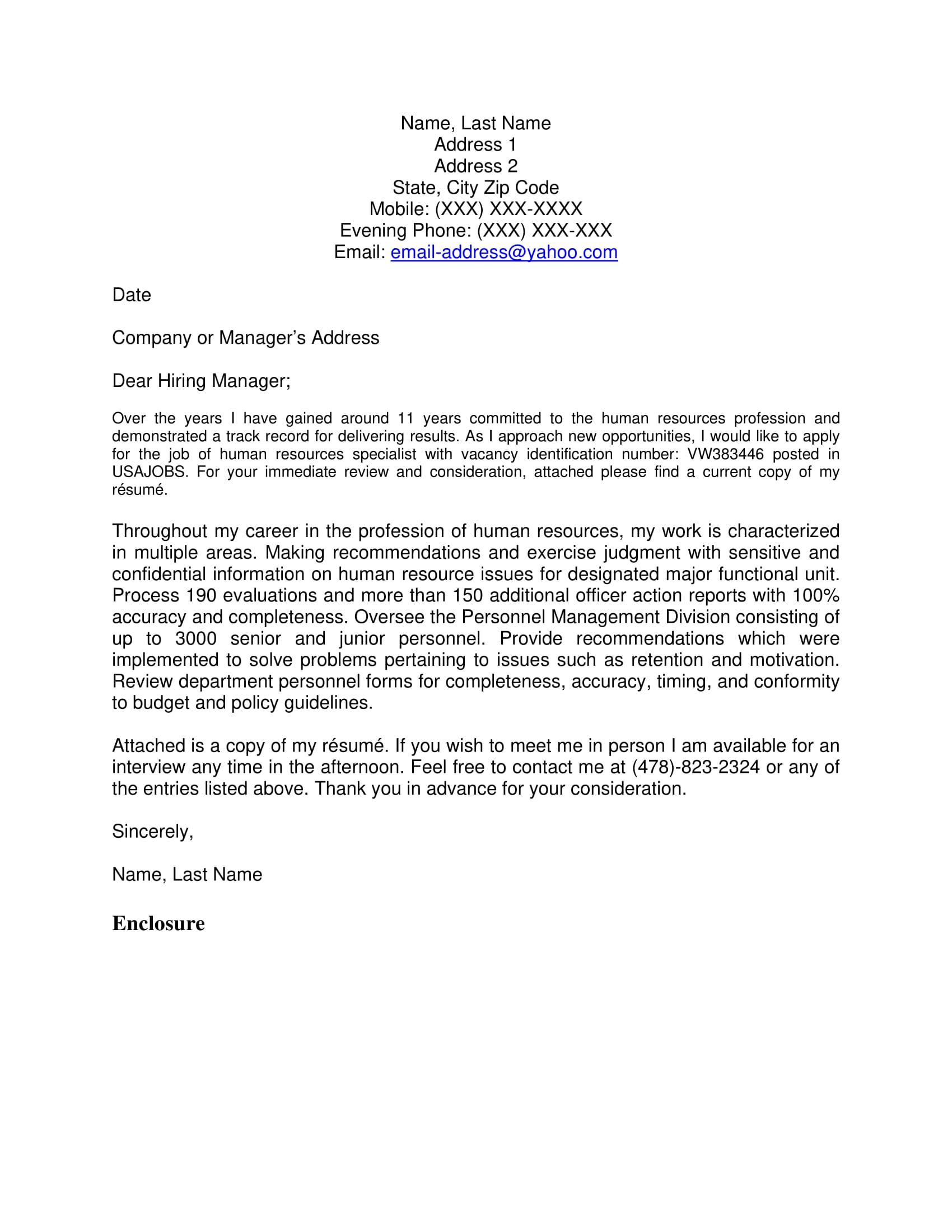 Cover Letter Examples Persydney