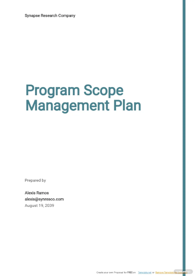 Scope Management Plan - 18+ Examples, Format, Pdf | Examples