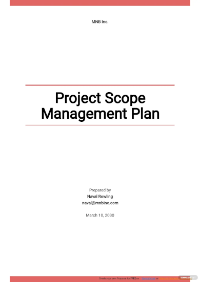 Scope Management Plan - 18+ Examples, Format, Pdf | Examples