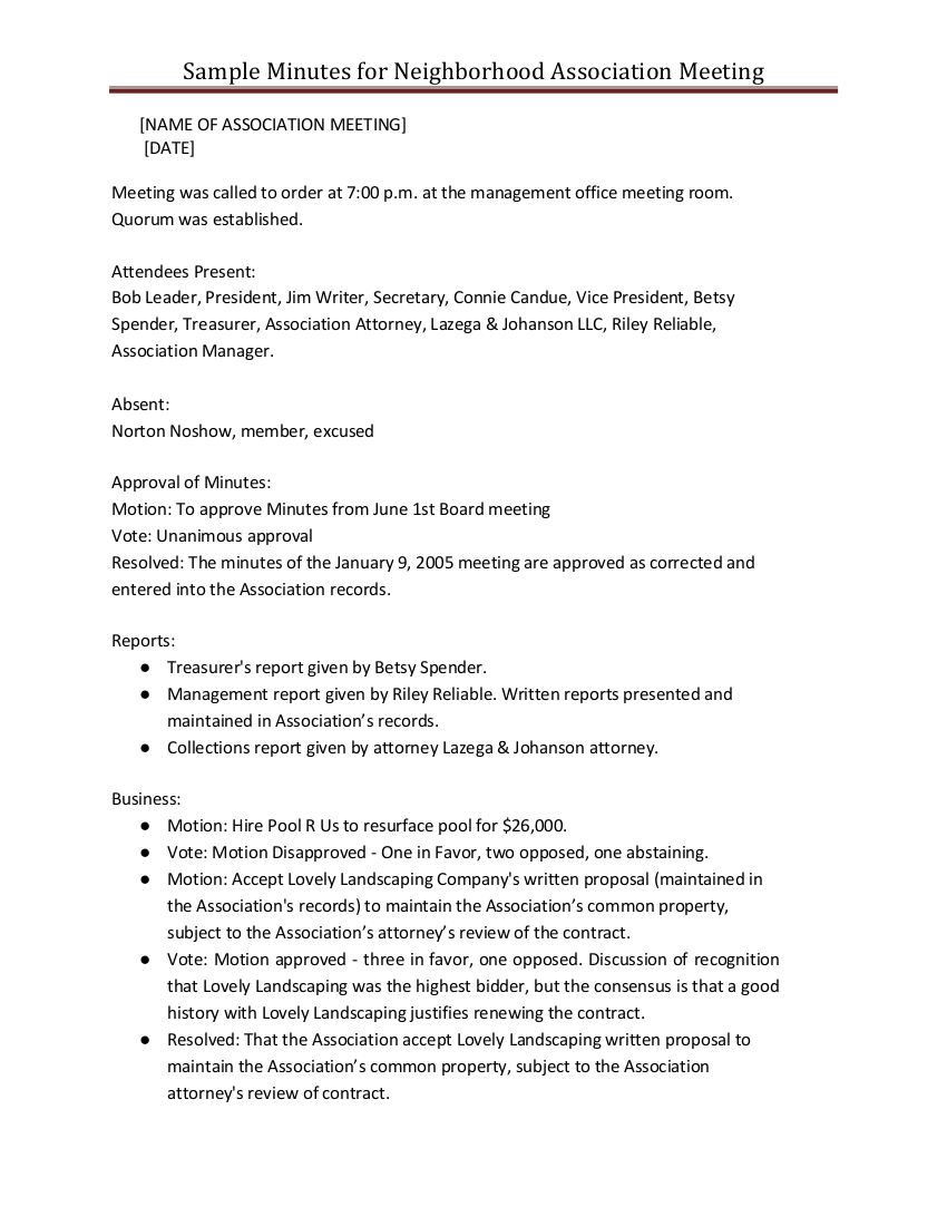 Printable Minutes Writing 15 Examples Format Pdf Examples