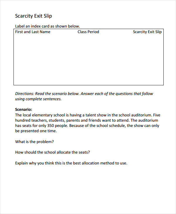 Exit Slip - 10+ Examples, Format, Pdf | Examples
