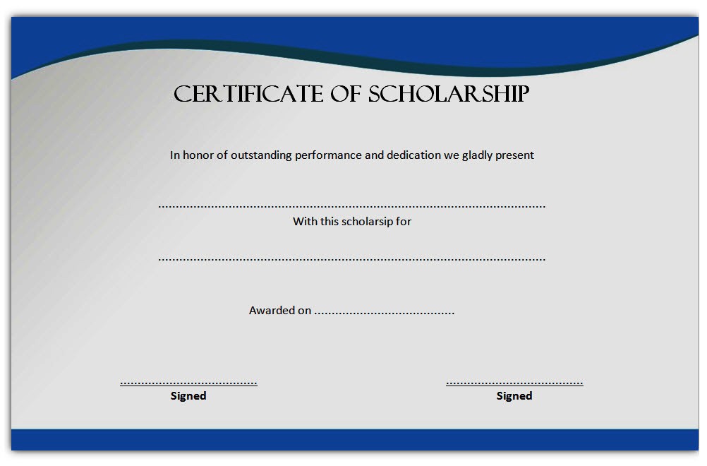 Scholarship Award Certificate - 10+ Examples, Format, Pdf | Examples