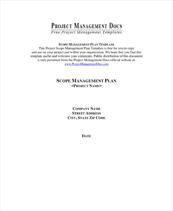 Scope Management Plan - 18+ Examples, Format, Pdf | Examples