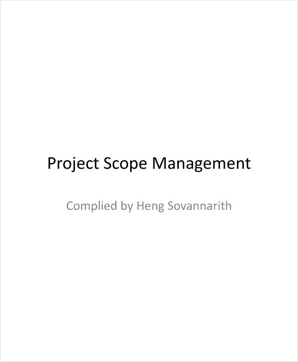 Scope Management Plan - 18+ Examples, Format, Pdf | Examples