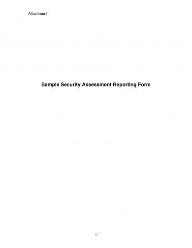 Security Assessment - 13+ Examples, Format, Pdf | Examples