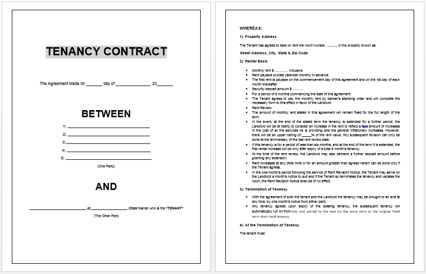 Commercial Tenancy Agreement Examples 11 PDF Word Examples