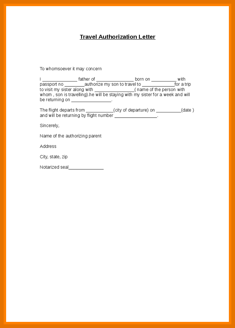 Travel Authorization Letter - 16+ Examples, Format, PDF