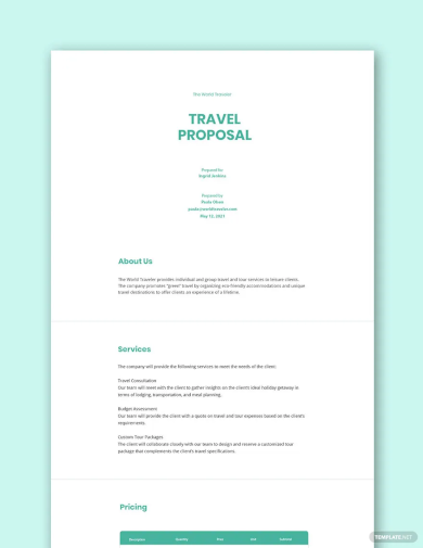 Travel Proposal - 20+ Examples, Format, Pdf, Tips