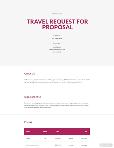 Travel Proposal - 20+ Examples, Format, Pdf, Tips