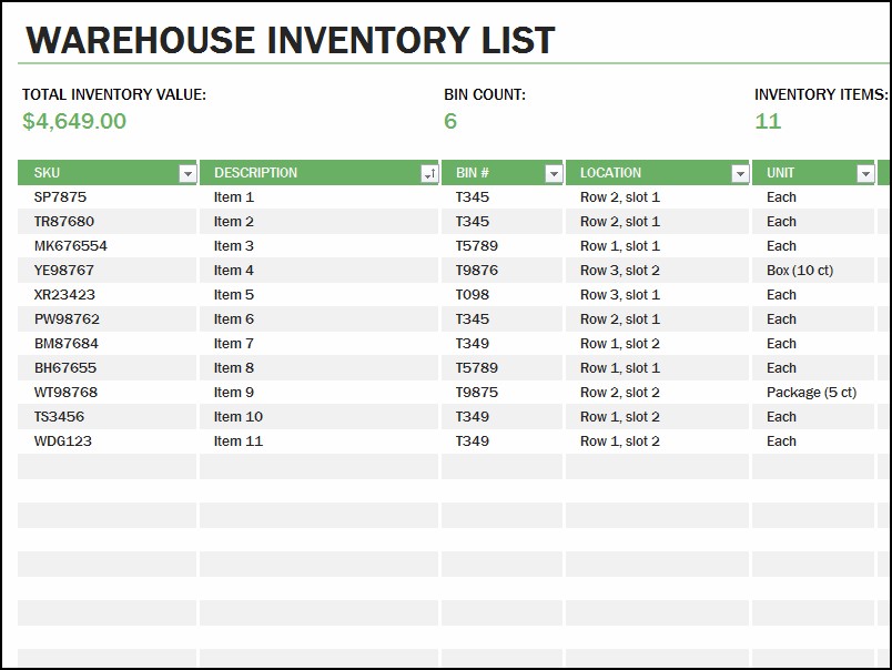 Inventory List - 14+ Examples, Format, Pdf | Examples