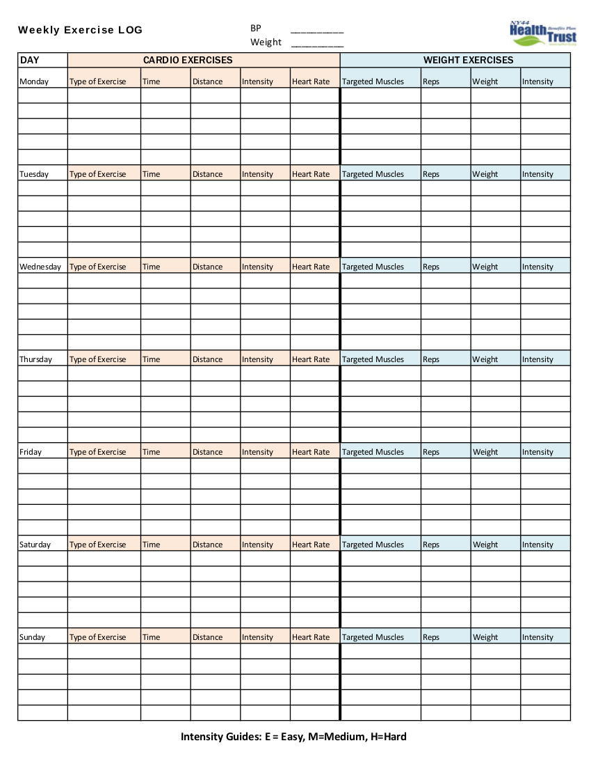 Workout Log 8 Examples Format Pdf Examples