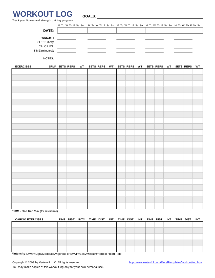 Workout Log 8 Examples Format Pdf Examples