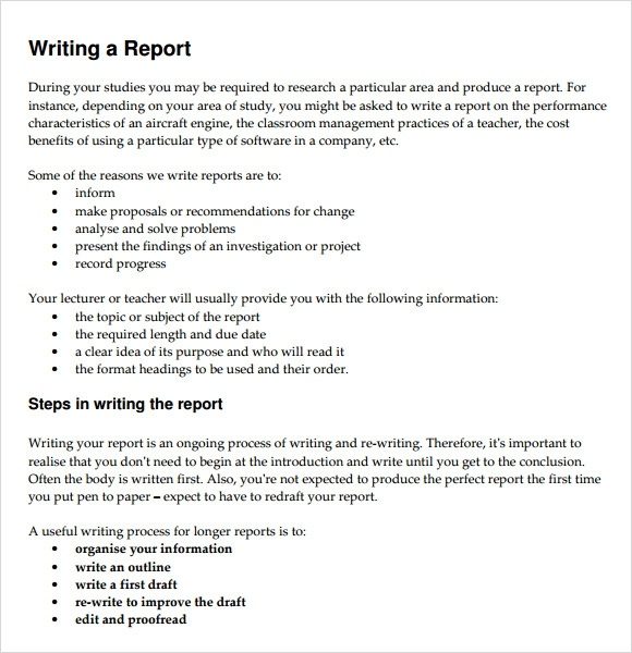 How To Write Report In English