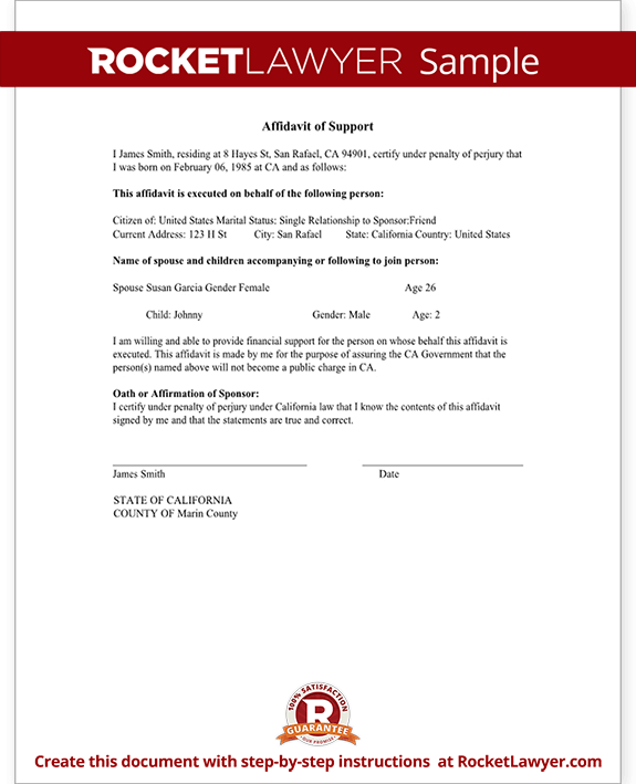 Affidavit Of Support Form 9 Examples Format Pdf Examples