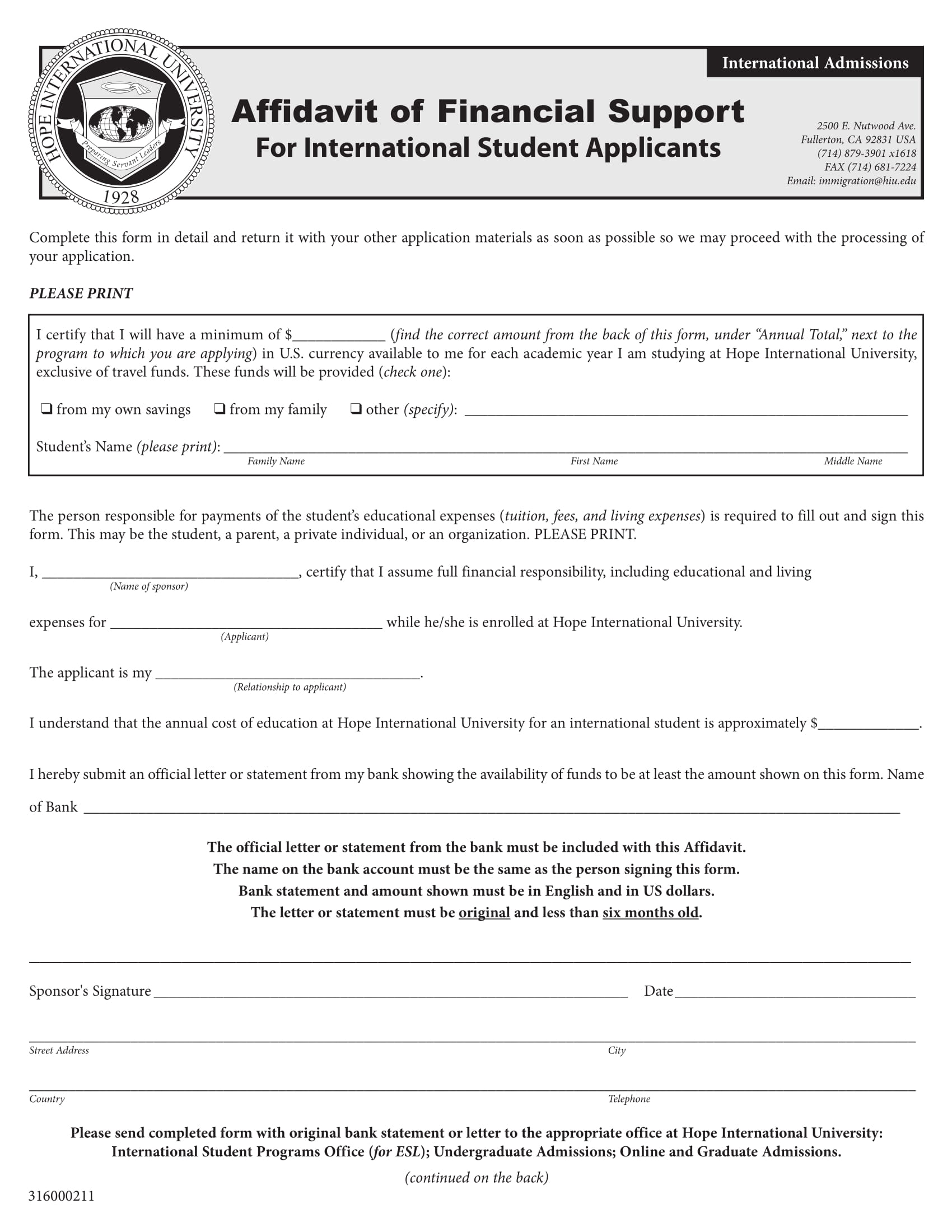 Affidavit Of Financial Support 12 Examples Format Pdf