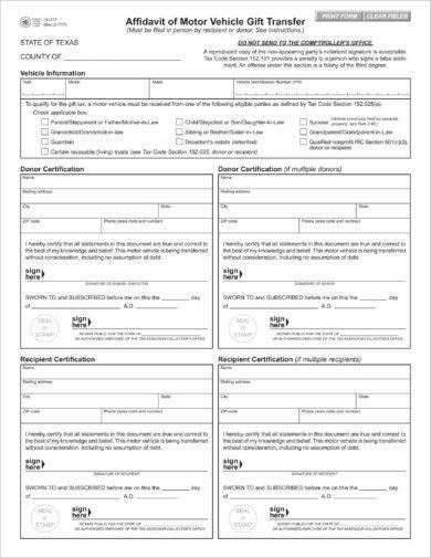 Gift Affidavit - 9+ Examples, Format, Pdf | Examples