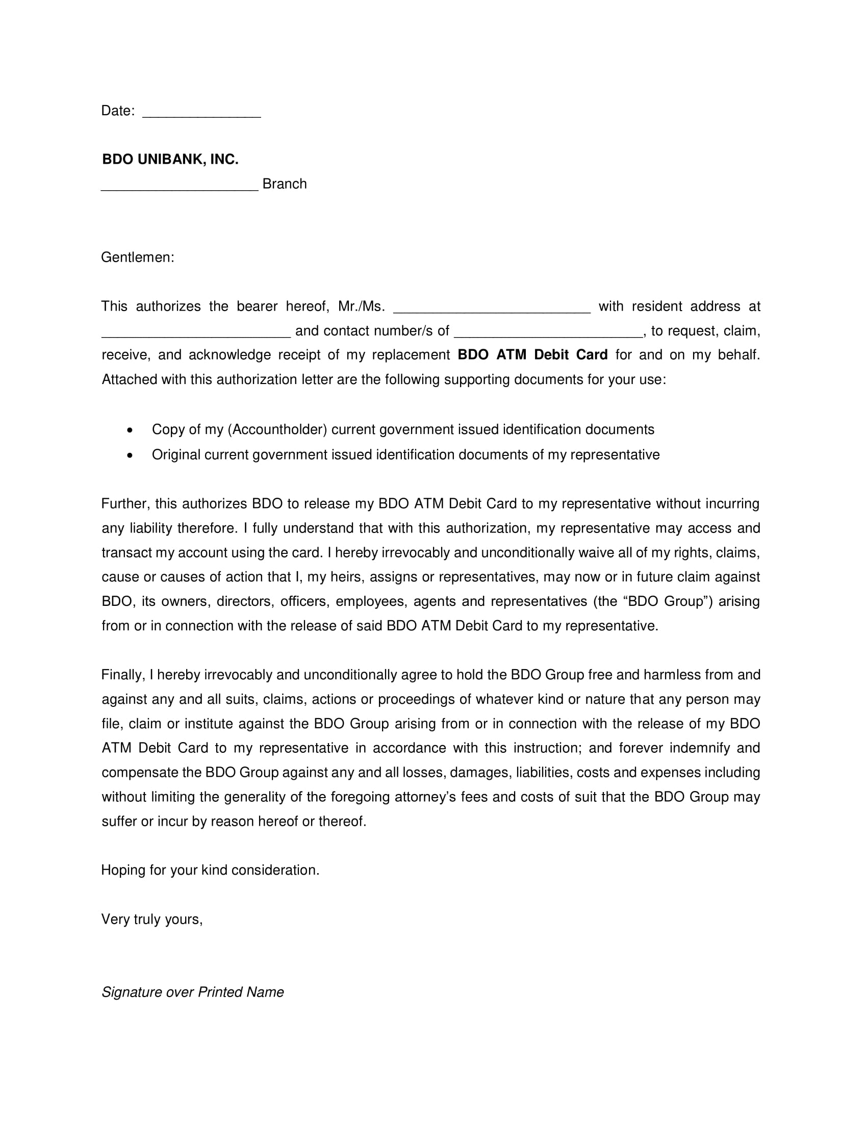 Authorization Letter To Receive Documents 9 Examples Format Sample