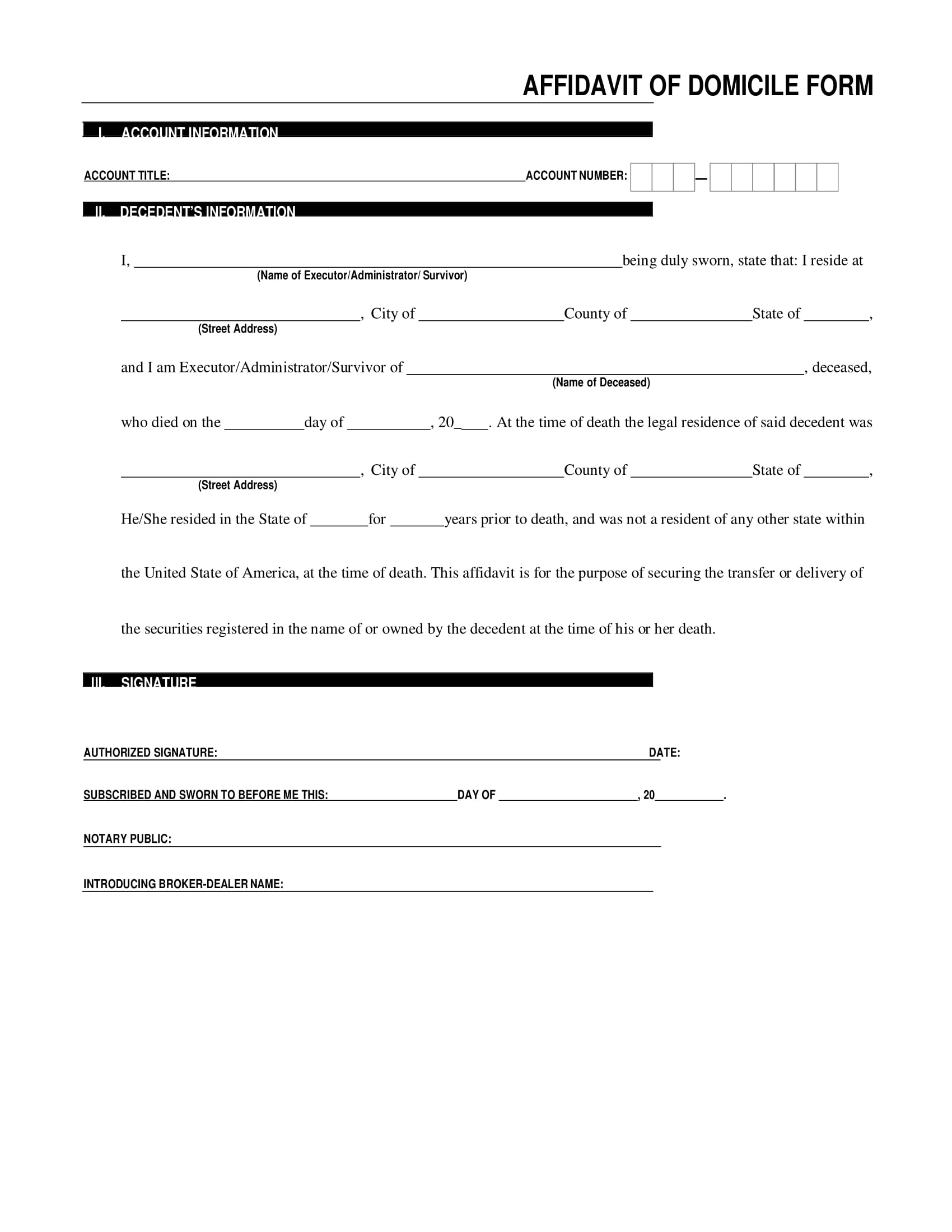Affidavit of Domicile - 9+ Examples, Format, Pdf | Examples